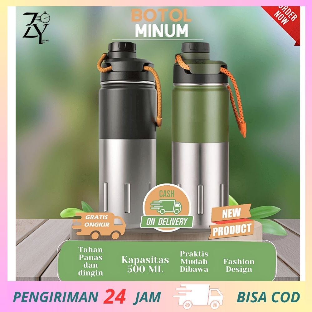 Jual THE TIME-Botol Minum Outdoor Botol Minum Olahraga Cangkir Termos ...