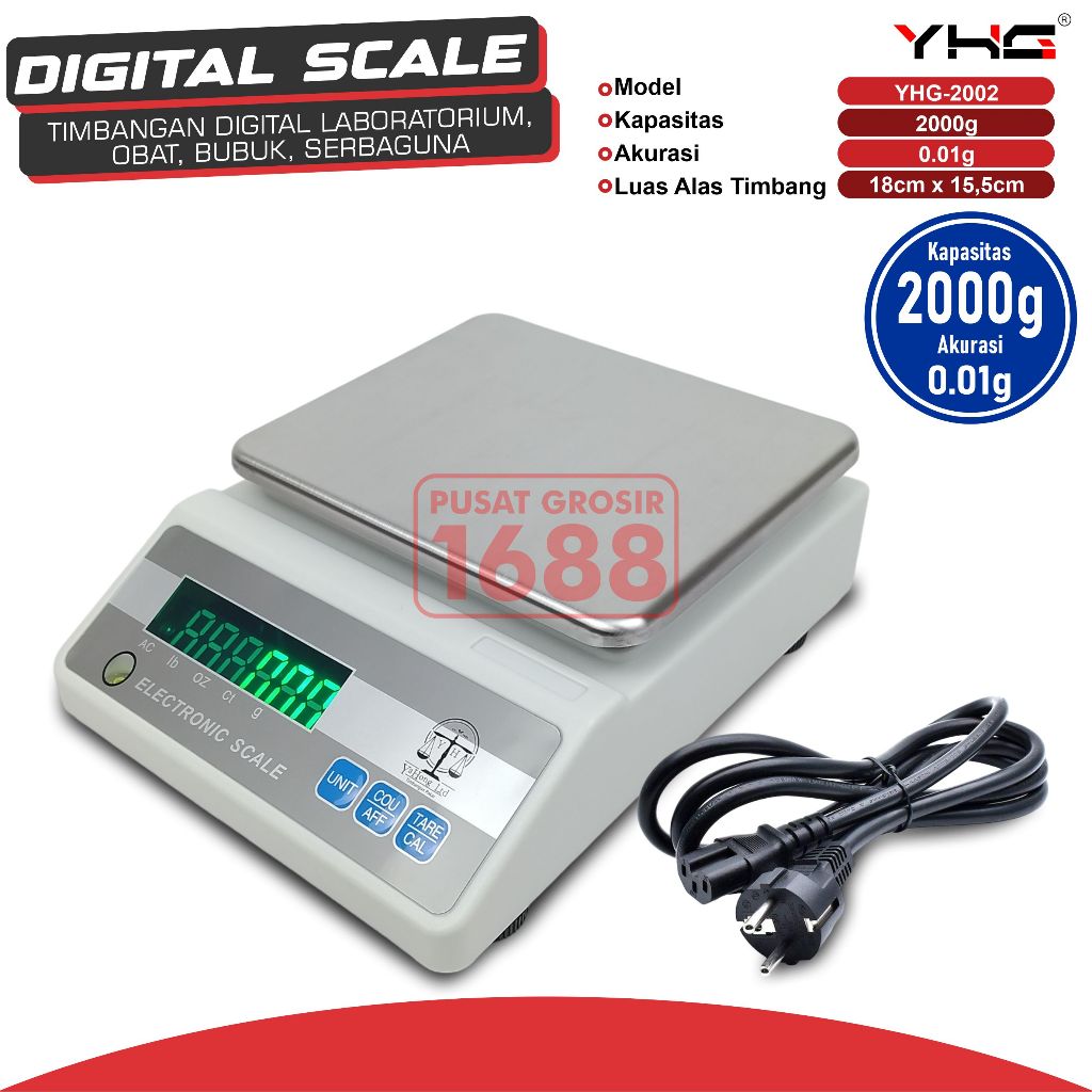Jual Timbangan Digital 2kg 2000g 0.01g Timbangan Lab Counting Obat ...