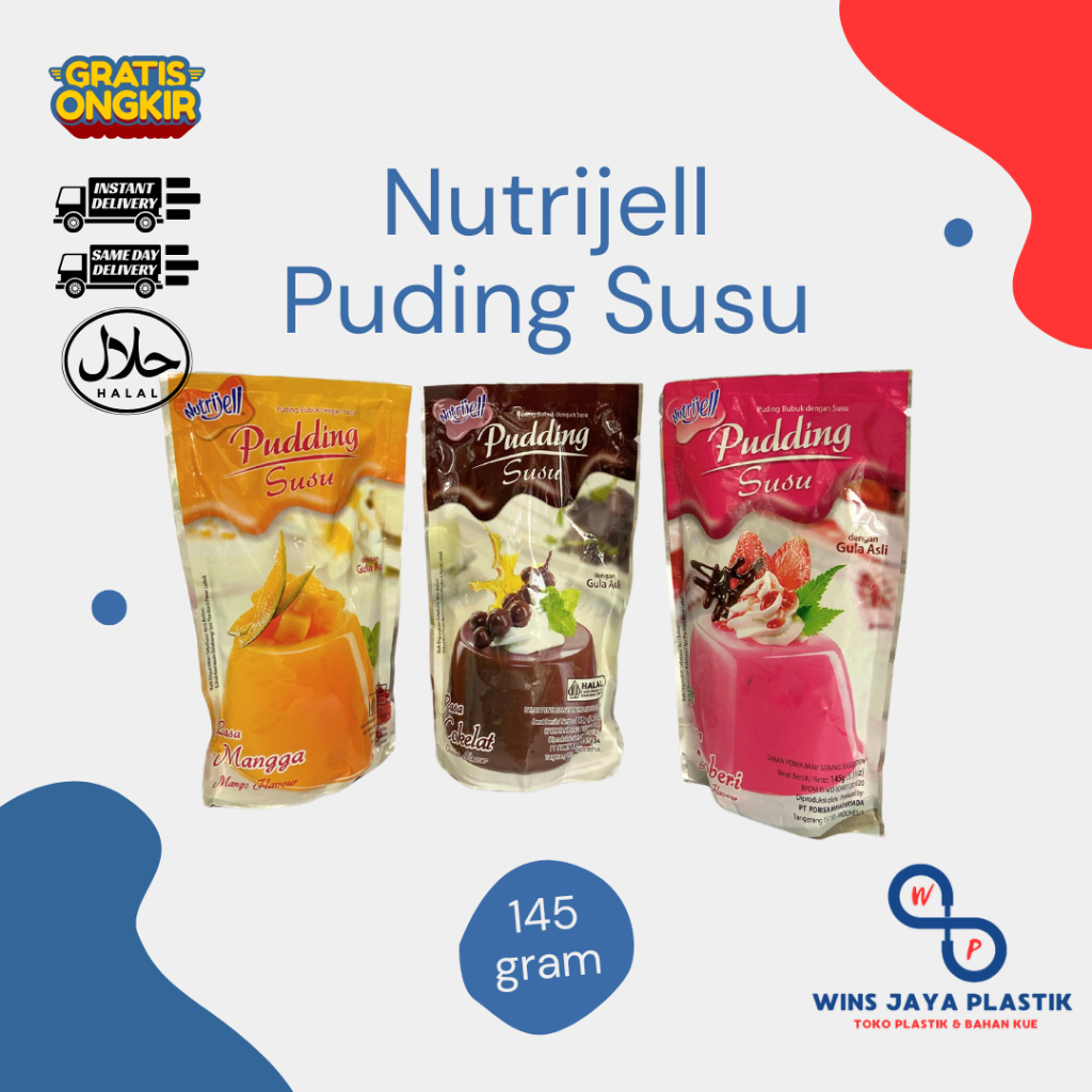 Jual Nutrijell Pudding Susu 145 Gram | Coklat | Mangga | Stroberi ...