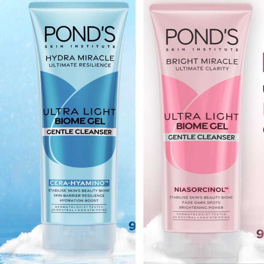 Jual PONDS Bright Miracle Ultra Light Biome Gel Cleanser 90g | Shopee Indonesia