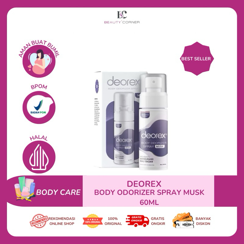 Jual 🩷Deorex🩷 Body Odorizer Spray Musk 60ml | Shopee Indonesia
