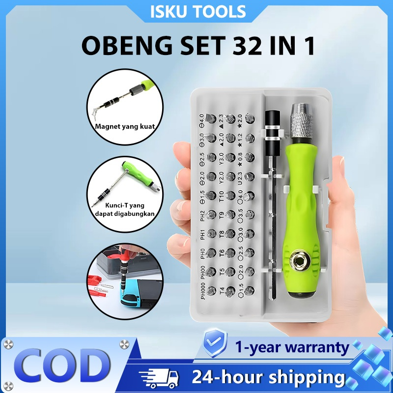 Jual ISKU Obeng Set 32 In 1 Obeng Hp Set Obeng Manual Lengkap Kecil Dan Mudah Dibawa Obeng Set ...