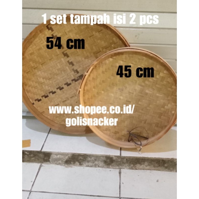 Jual Tampah Nyiru Bambu Set of 2 ukuran diameter 54, 45 cm | Shopee ...