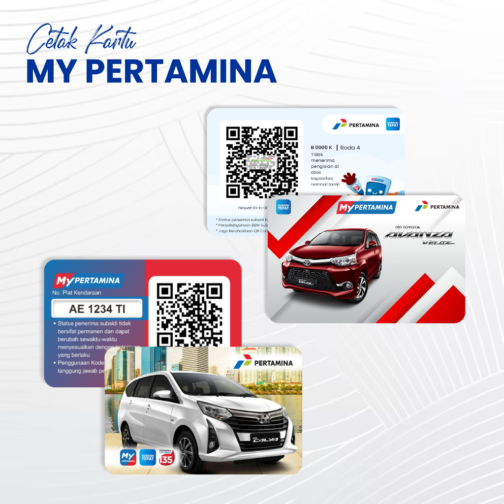 Jual JK PRINT CETAK KARTU MY PERTAMINA ISI BENSIN SUBSIDI 1 SISI 2 SISI ...