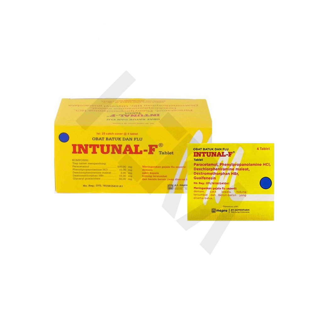 Jual Intunal F Forte Kuning Tablet Box isi 25x4 Tablet - Obat Flu ...