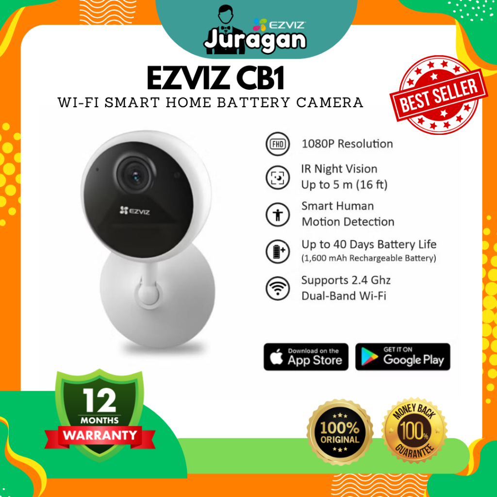Jual CCTV CAMERA BATERE - EZVIZ CB1 2MP 1080P USB TYPE-C AUDIO SMART ...