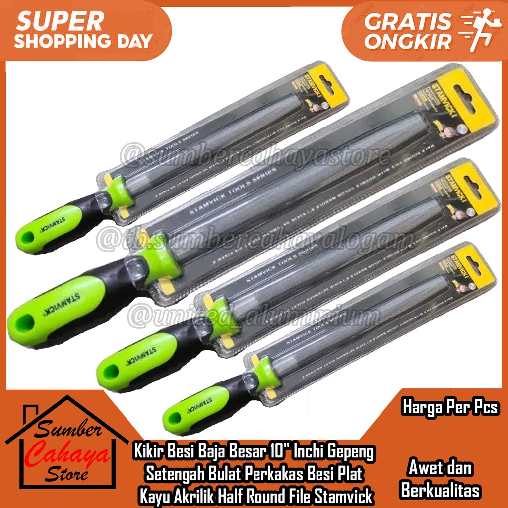 Jual Stamvick Kikir Besi Baja 8 10 12 Inch Setengah Bulat Alat Asah ...