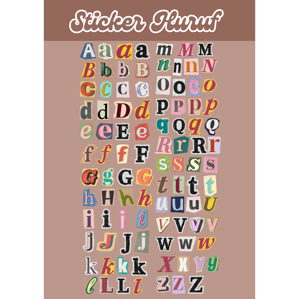 Jual Sticker Alphabet Huruf Journal Aesthetic Stiker Jurnal Alfabet ...
