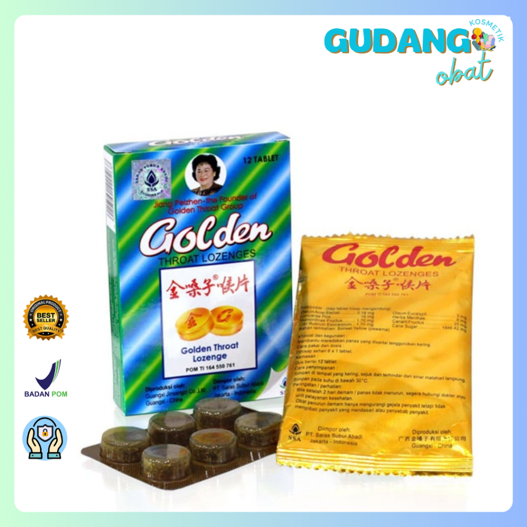 Jual Golden Throat Lozenges 12's - Permen, Pelega Tenggorokan, Gatal ...