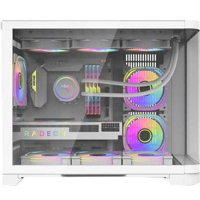 Jual Casing PC Aigo Darkflash ARC1 M-ATX Curve Gaming Case - White ...