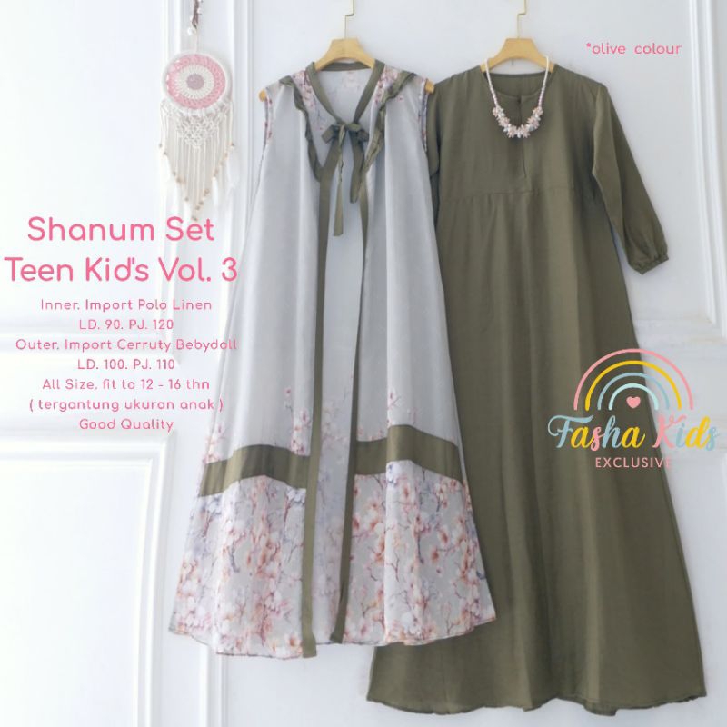 Jual BIMY SHOP [100% ORI FASHA KIDS] SHANUM VOL 3 SET DRES KIDS OUTER ...