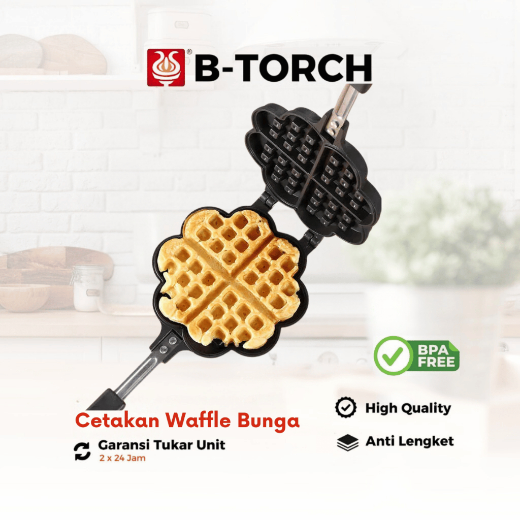 Jual B-TORCH Cetakan Waffle Maker Marbel Alat Masak Kue Wafel Croffel ...