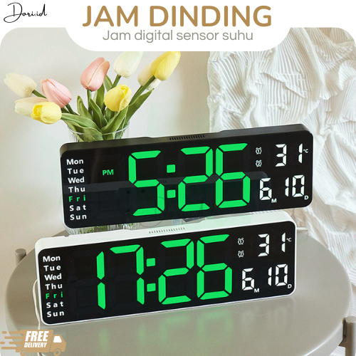 Jual Jam Dinding Digital Sensor Suhu Tanggal Timer Countdown Hitung ...