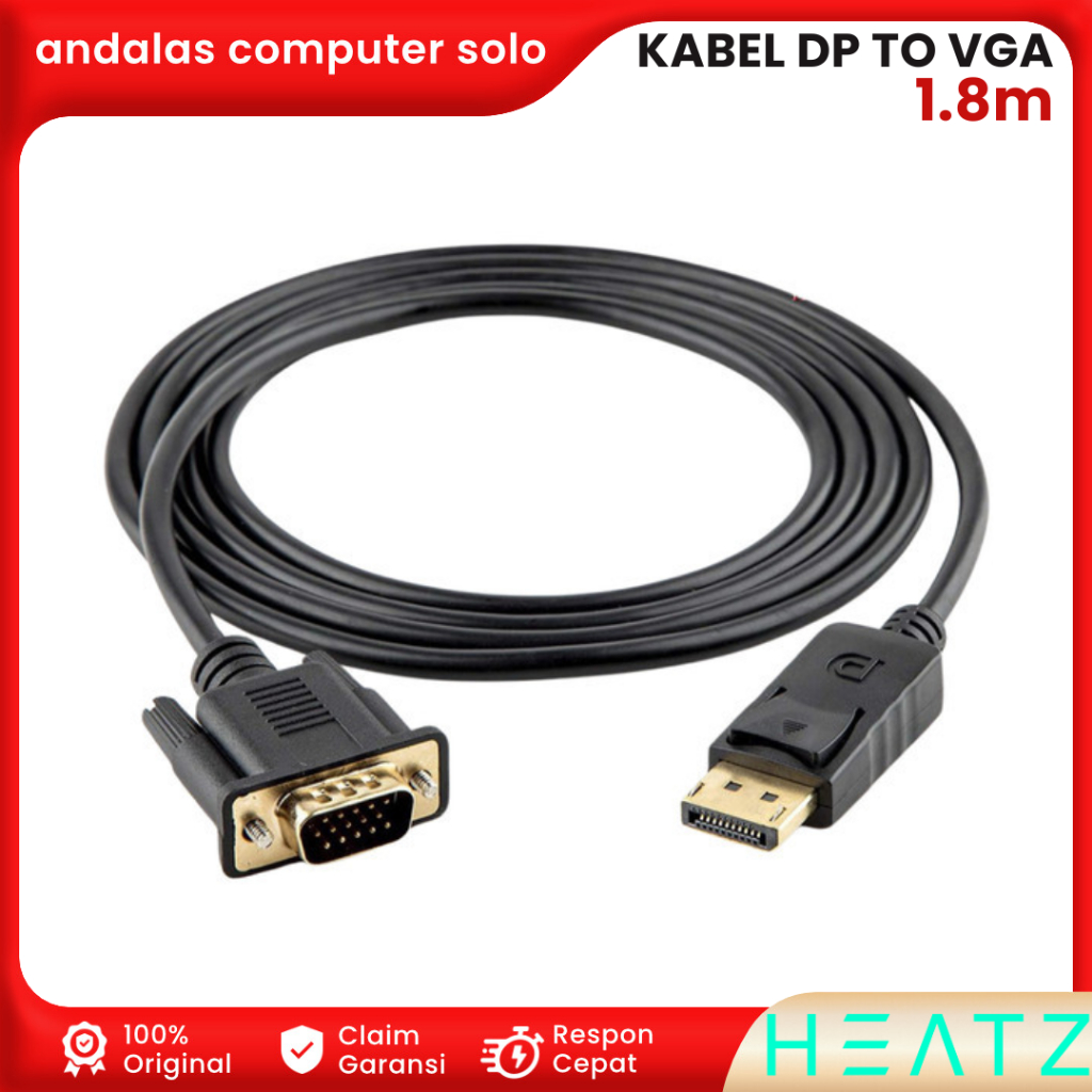 Jual KABEL DISPLAY PORT to VGA 1.8m HEATZ ZT72 KABEL DP TO VGA | Shopee ...