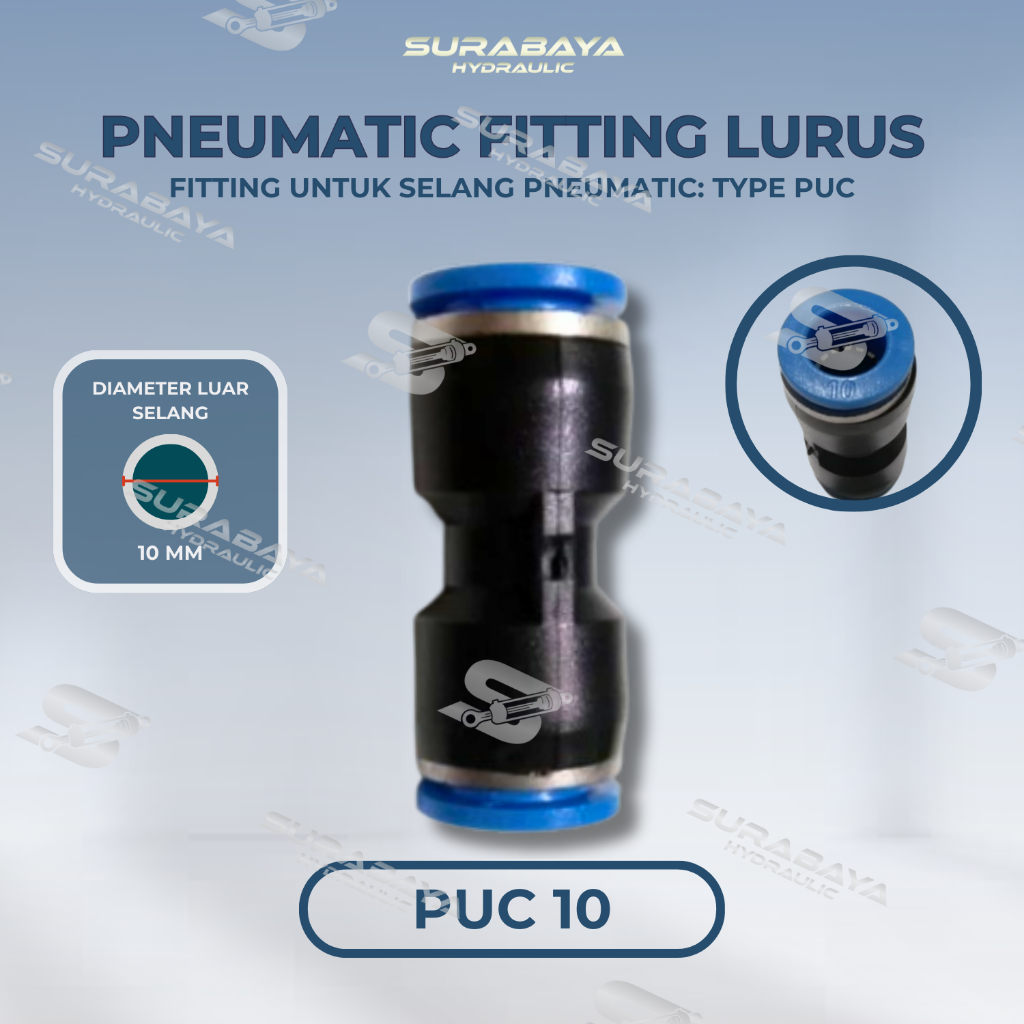 Jual PUC 10 | Pneumatic Fitting PUC10 | Konektor / Sambungan Selang ...