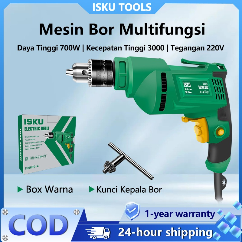 Jual ISKU Mesin Bor Listrik Bolak 700W 220V Hand Electric Drill Berlaku ...