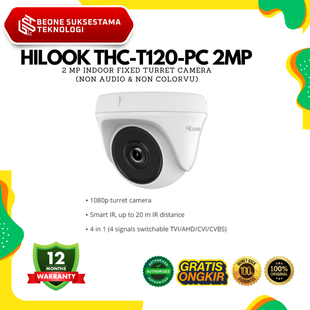 Jual CAMERA HILOOK INDOOR THC-T120-PC 1080 2MP | Shopee Indonesia