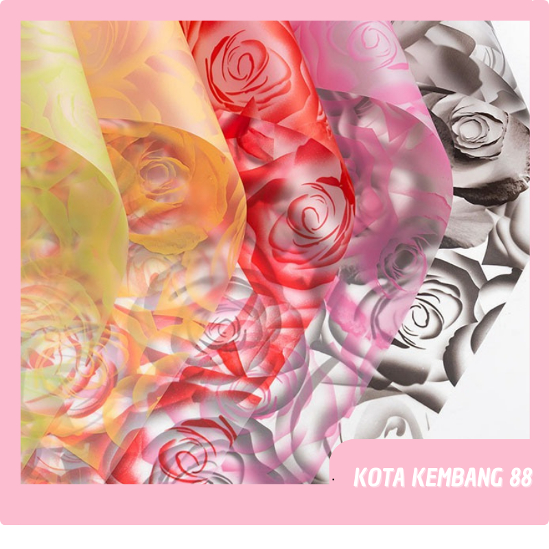 Jual 20 LEMBAR Flower Wrapping Paper Motif Mawar Brokat Kertas Buket ...