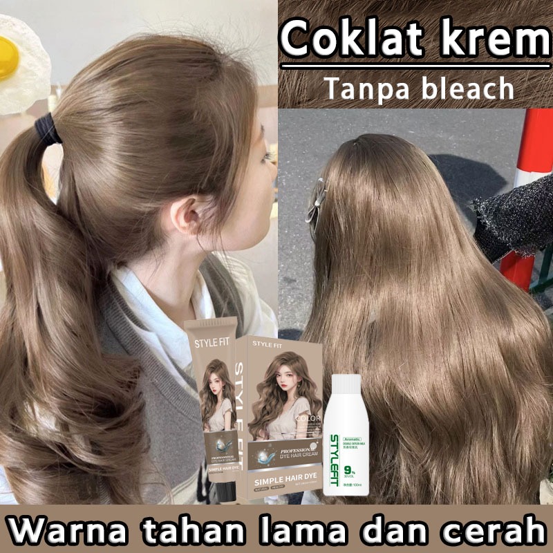 Jual 【Tidak perlu bleach】STYLE FIT cat rambut coklat hazelnut 200ml ...