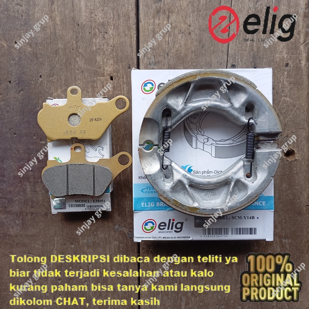 Jual Elig Paket Kampas Rem Depan Belakang Mio Sporty Old 5TL EM051 SCM-Y14B Asli Ori Original ...