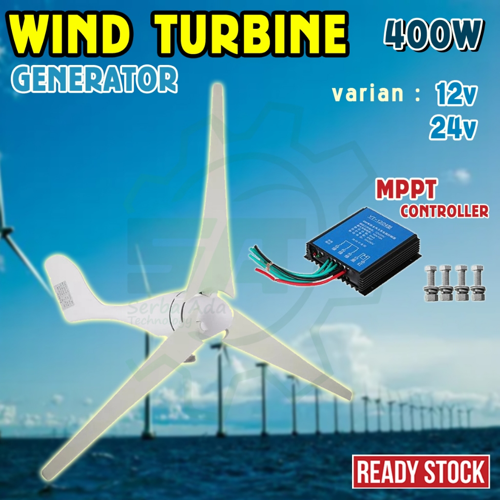 Jual 400W wind turbine 12v 24v generator turbin listrik tenaga angin ...