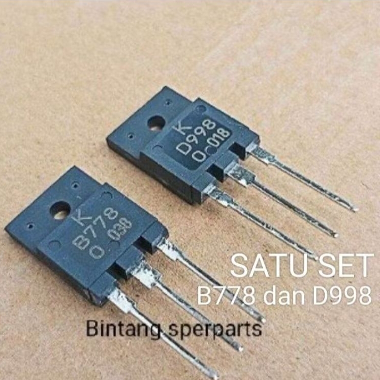 Jual TRANSISTOR B778 D998 ORIGINAL (SATU SET) TRANSISTOR D998 NPN ...