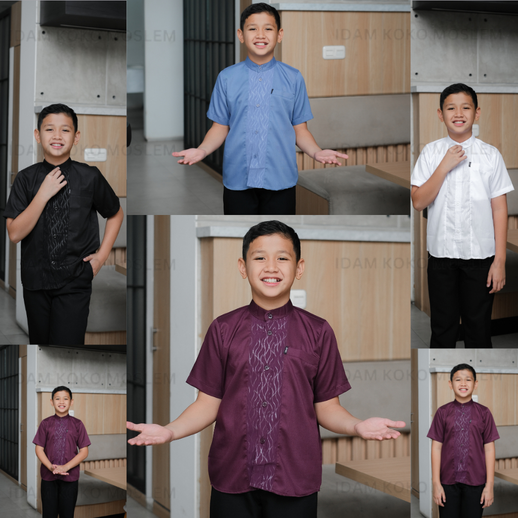Jual BARS MUSLIM Baju Koko Kurta Kombinasi Anak Laki Laki Lengan Pendek ...