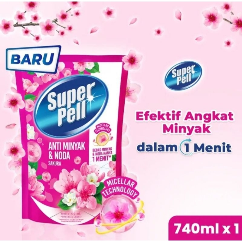Jual SUPER PELL Pembersih Lantai Fuji Sakura 740ml | Shopee Indonesia