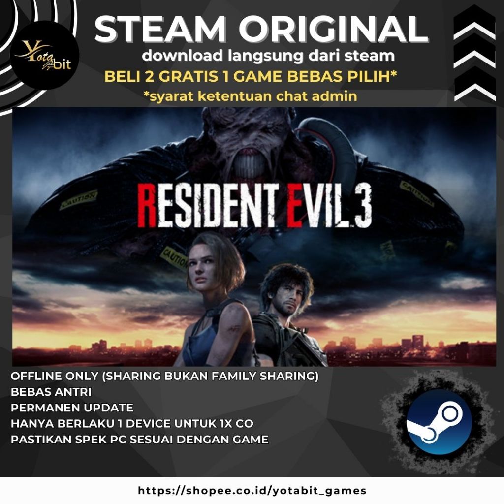 Jual Resident Evil 3 Remake PC Sharing Original Offline | Shopee Indonesia
