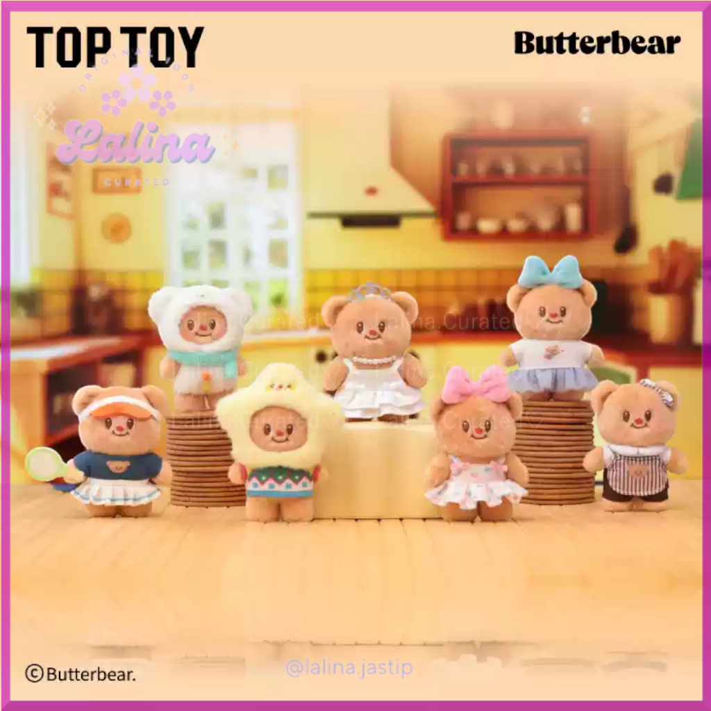 Jual TOPTOY Butterbear Versatile Wardrobe Plush Butter Bear Blind Box Gantungan Kunci Keychain ...