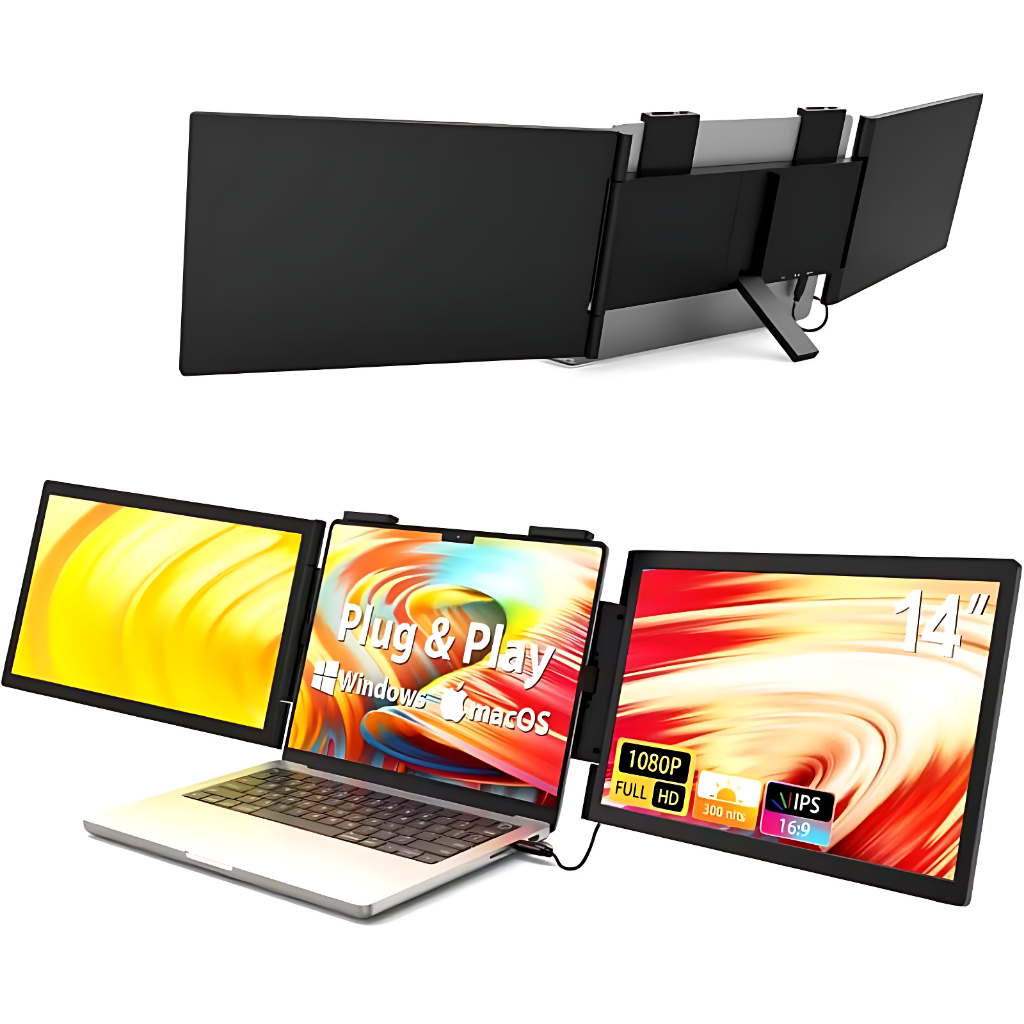 Jual 14-inch dual-screen portable display notebook expansion screen ...