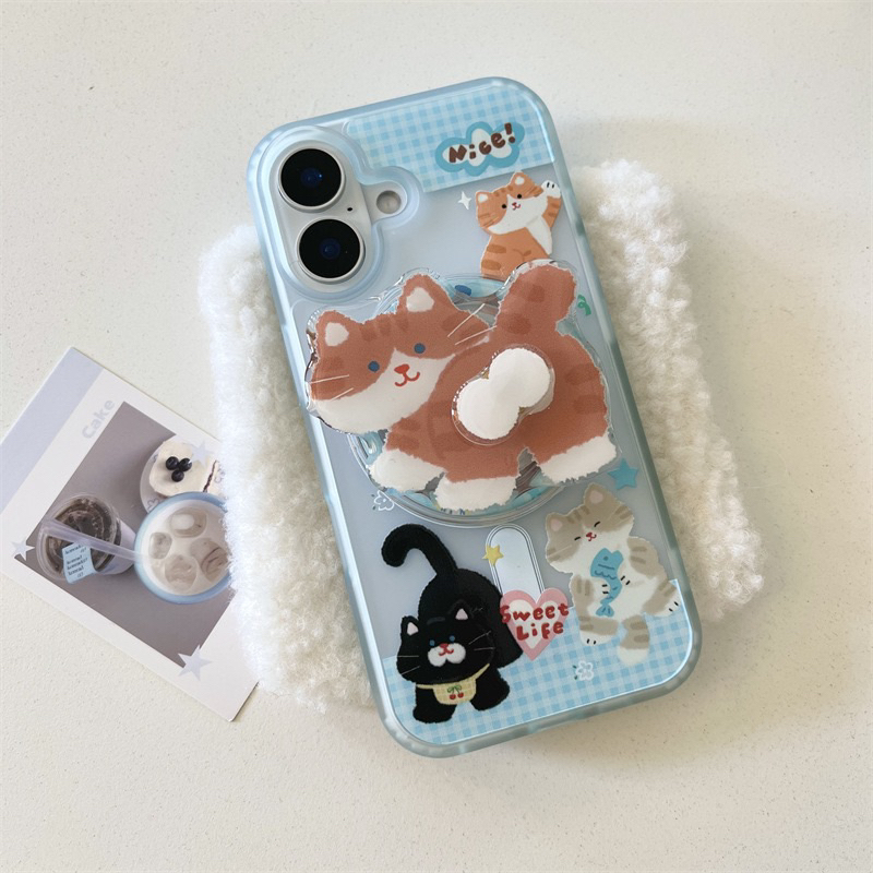 Jual Sweet Life Cat Magsafe Popsocket Case iphone 13 14 15 16 Pro ...