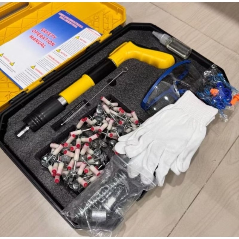 Jual MARTELLO GUN RAMSET KOMPLIT + paku mesiu SET BOX PVC nail gun ...