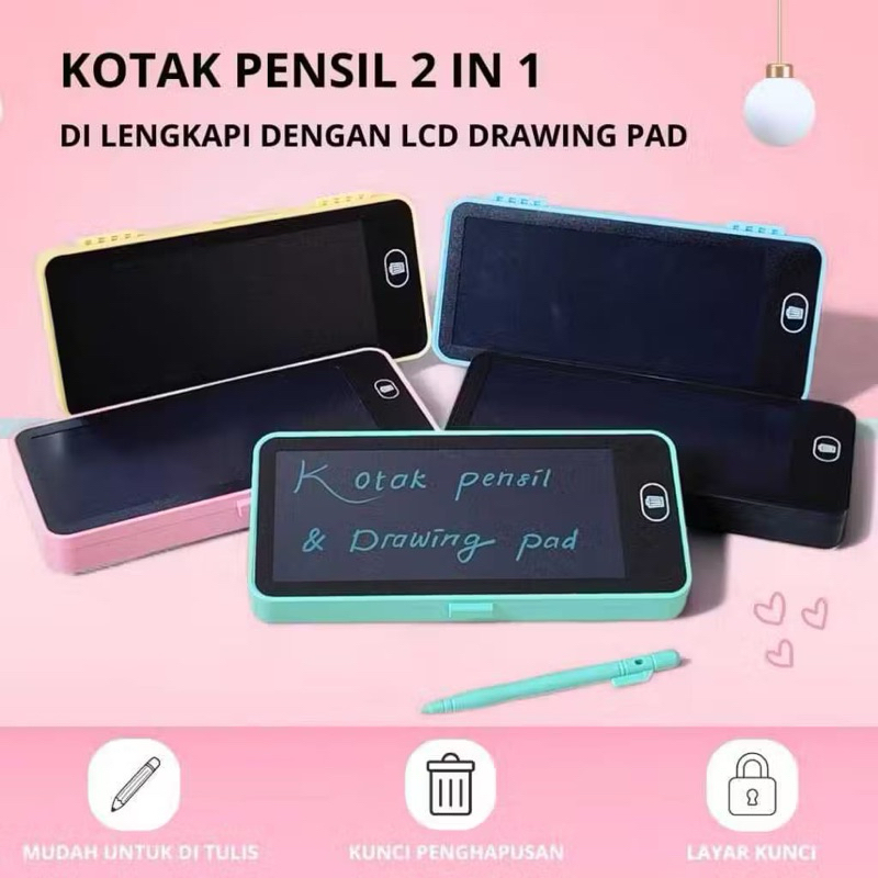 Jual Kotak Pensil Drawing Box 2 in 1 Tempat Penyimpanan Pensil + LCD ...