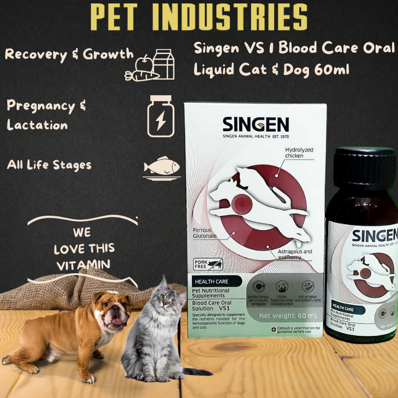 Jual Singen VS1 Blood Care Oral Liquid Cat & Dog 60ml , Singen VC1 ...