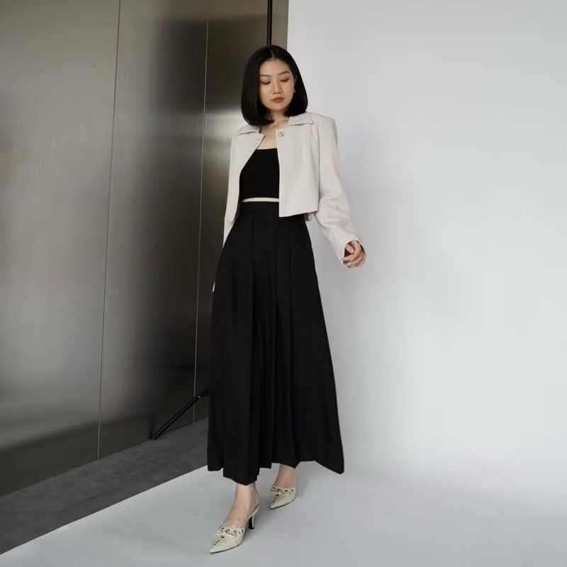 Jual Rok Wanita Skirt Korean Style Putih Rok Panjang Wanita Kerja ...