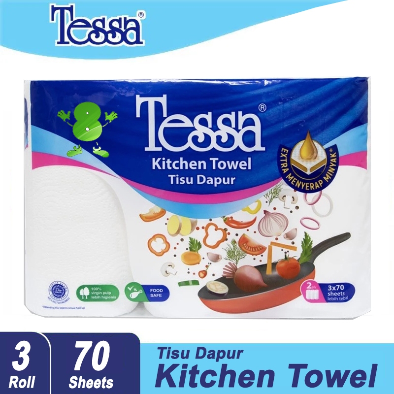 Jual Tissue Kitchen Towel ( Tisu Dapur ) Tessa 3 Roll x 70 Sheets x 2 ...