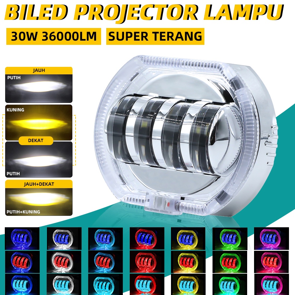 Jual KODE Q69Q Lampu Biled Tembak LED Projie Biled Shroud 8D 4 Lensa ...