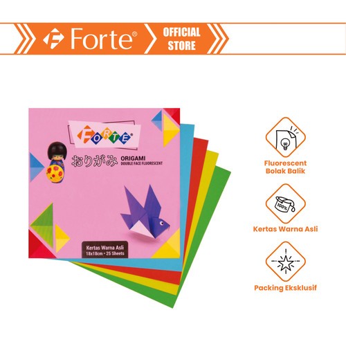 Jual Origami 2 sisi Ukuran 12x12 Forte / Origami forte / Origami 12x12 ...