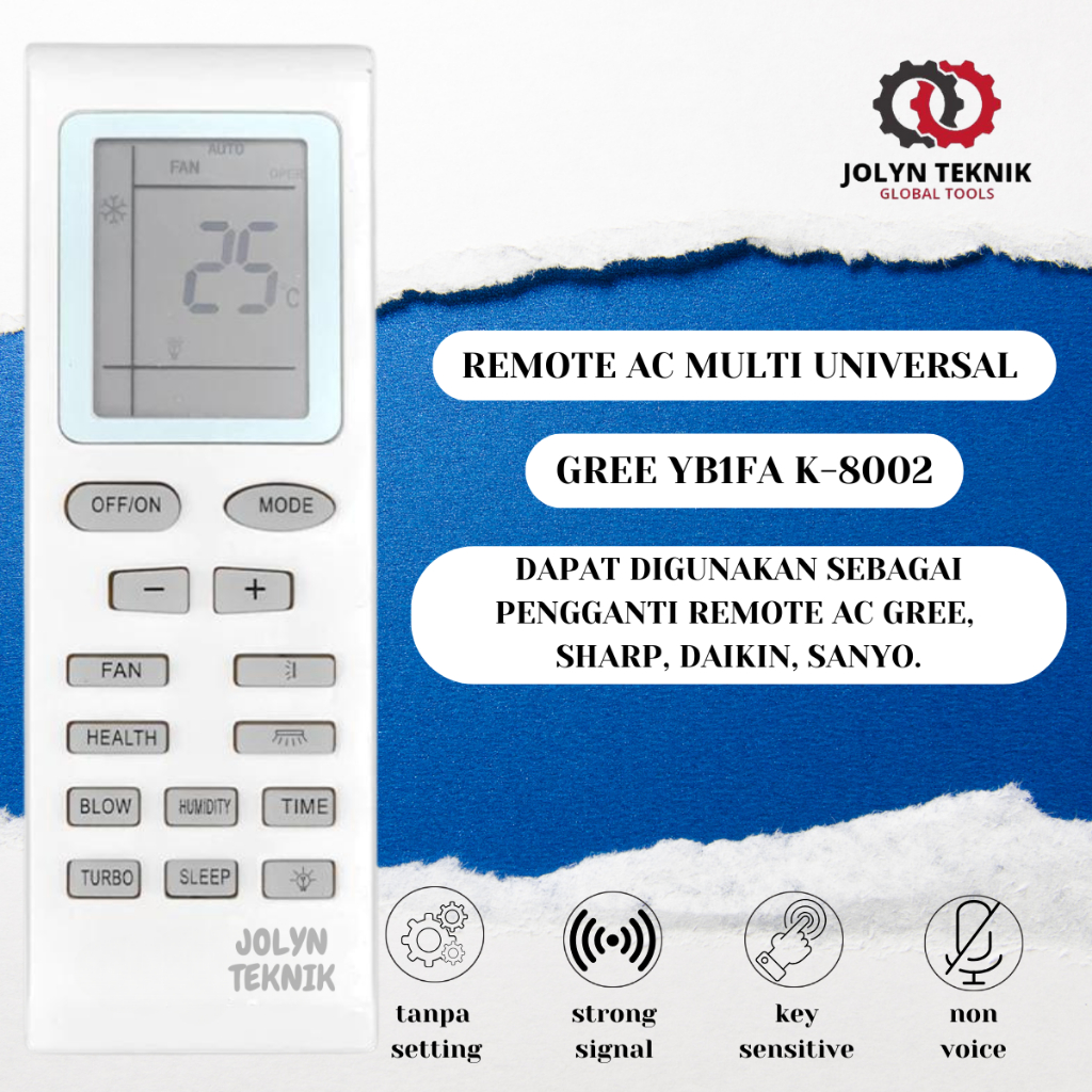 Jual REMOTE AC GREE / SHARP A5UCY 8002TR UNIVERSAL | Shopee Indonesia