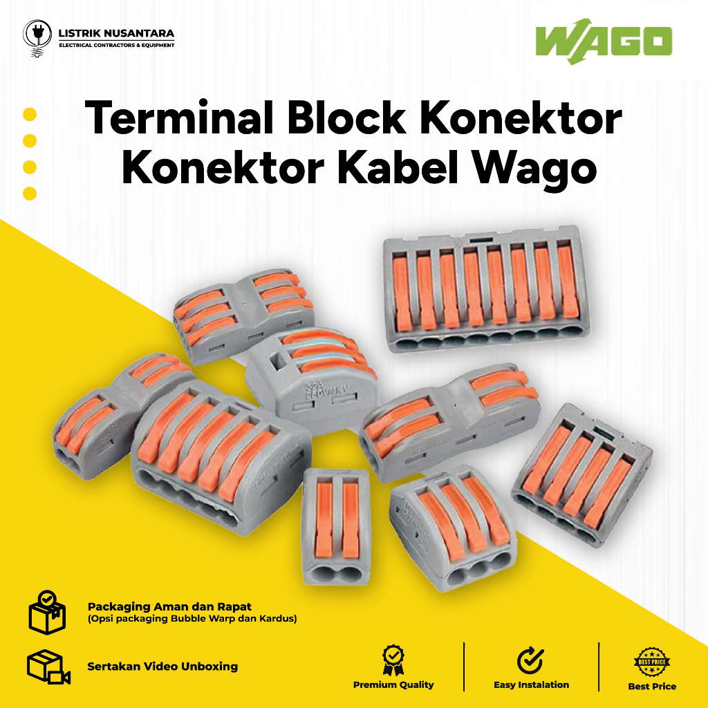 Jual Terminal Block Konektor Wago / Konektor Kabel Wago Original 2 Pin/3 Pin/1x1/2x2/3x3 ...