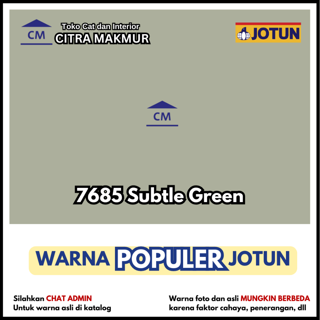Jual JOTUN 7685 Subtle Green (Jotun Hijau sage Soft - KEMASAN GALON ...