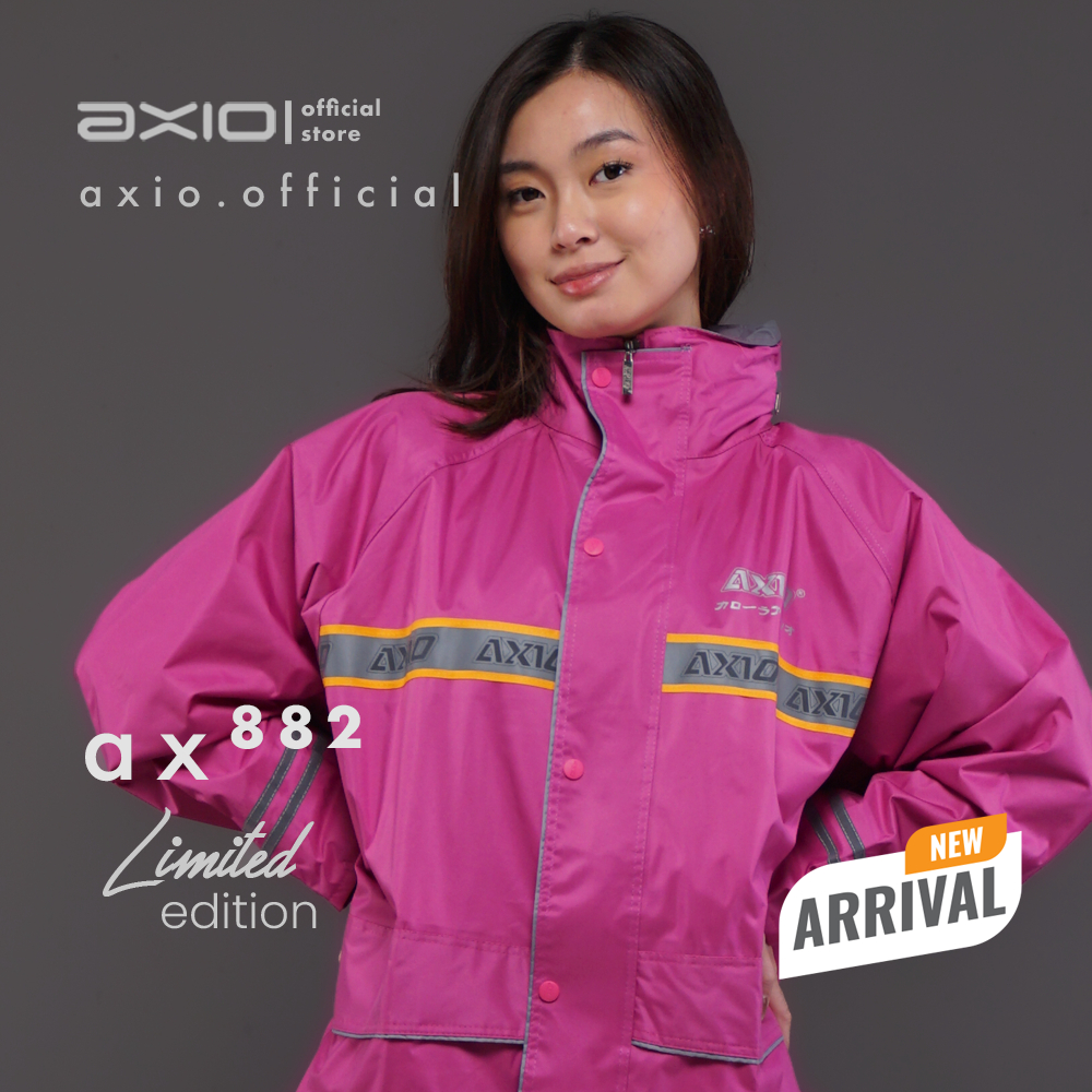 Jual Axio Jas Hujan Raincoat Ax 882 Silver Series Limited Edition Pink Merah Muda Pria Wanita ...