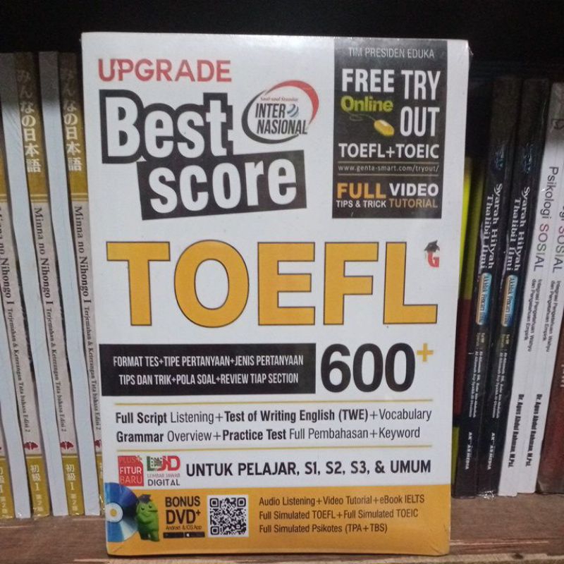 Jual Buku UPGRADE Best Score TOEFL 600+ UNTUK PELAJAR, MAHASISWA, S1 ...