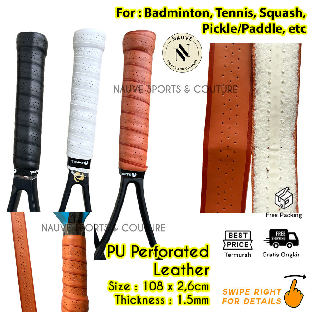 Jual Grip Raket Badminton Tennis Padel Overgrip PU Leather Kulit Non ...