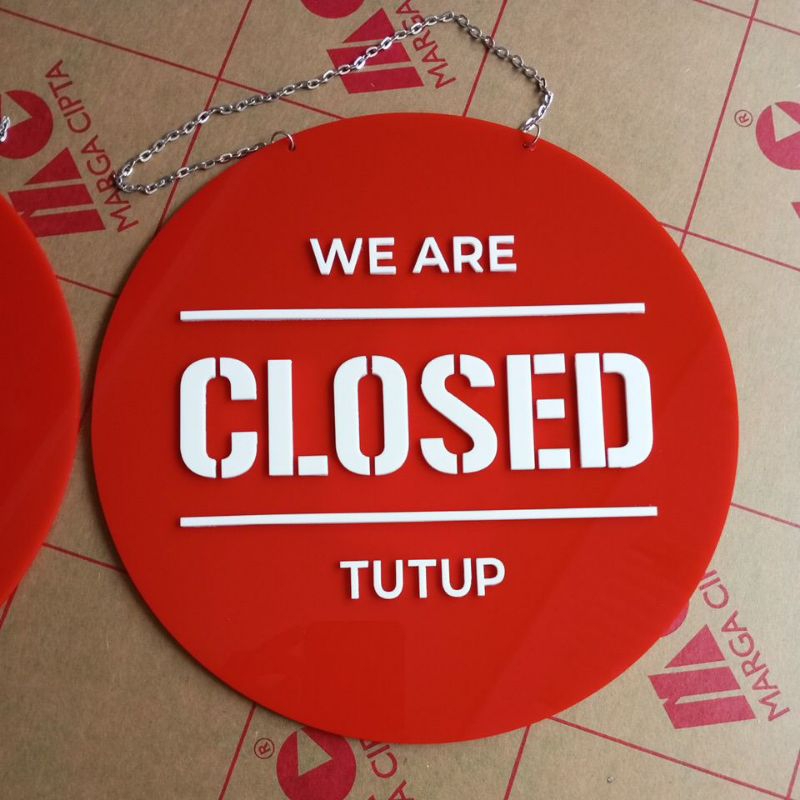 Jual Sign In Open Closed Buka Tutup Bolak Balik Akrilik Timbul Bulat ...