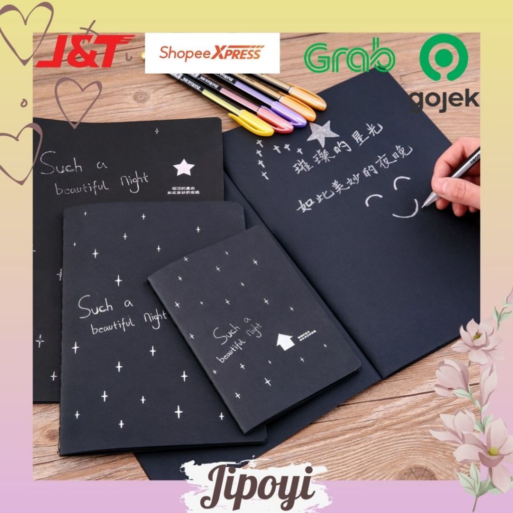 Jual Notebook Notepad Buku Hitam Black Polos Memo Catatan Notes Planner ...