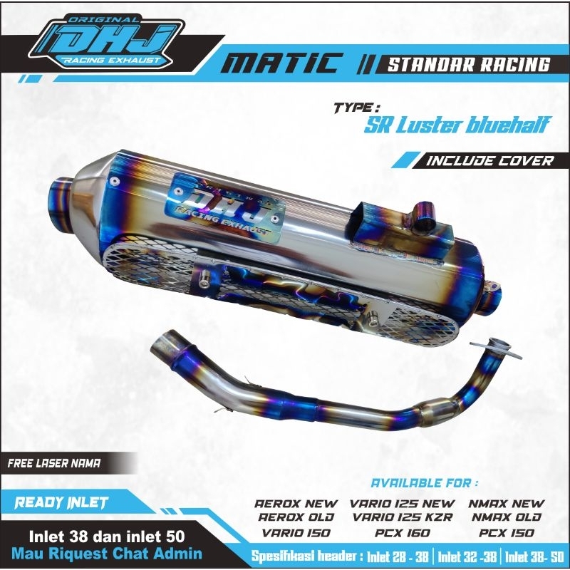Jual KNALPOT SR LUSTER BLUEHALF ALL MATIC AEROX NMAX PCX ADV XMAX LEXI ...