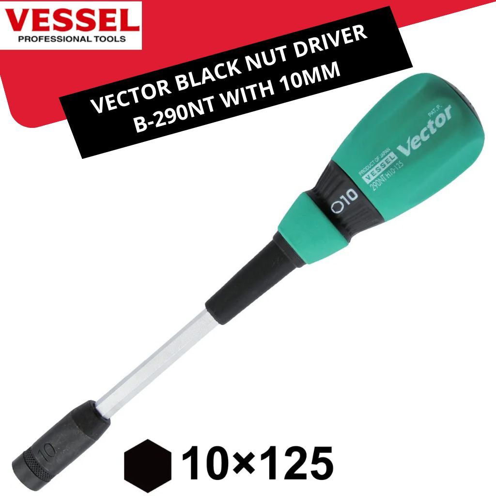 Jual Vessel Obeng Power Socket Vector nut Driver No.B-290NT Hexagonal 10x125 Bolts and Nuts ...