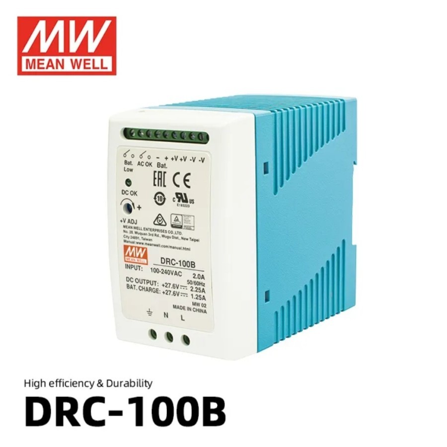 Jual Mean Well MeanWell DRC 100-B Din Rail Power Supply UPS 100 WATT | Shopee Indonesia